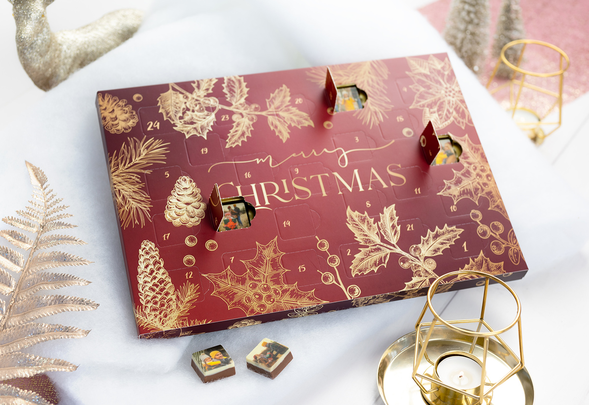 Personalised chocolate advent calendar - your photos on 24 pieces of ...