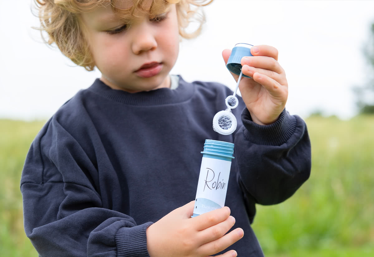 Order your Bubbles and personalise them by adding photo stickers ...