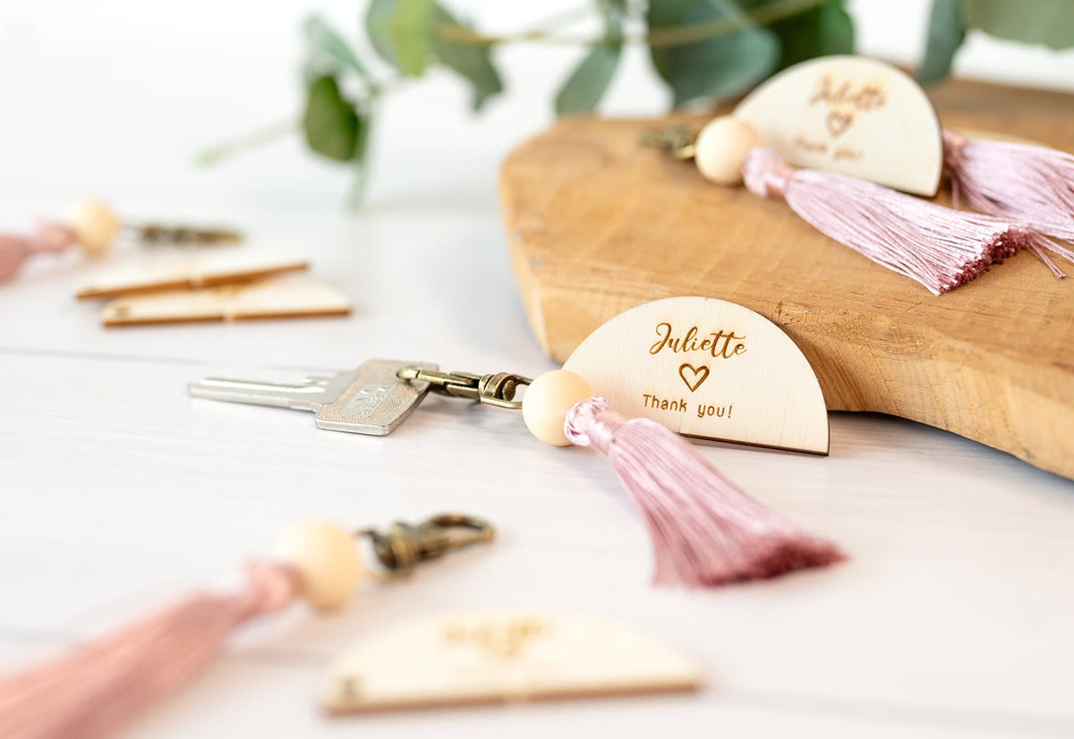 Personalised key rings with tassel for beautiful keepsakes!