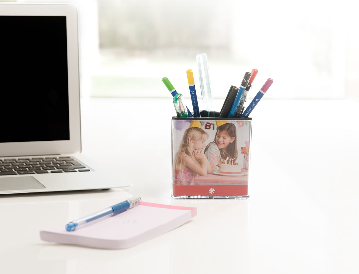 Idée cadeau : pot à crayons personnalisé, pot à stylos photo