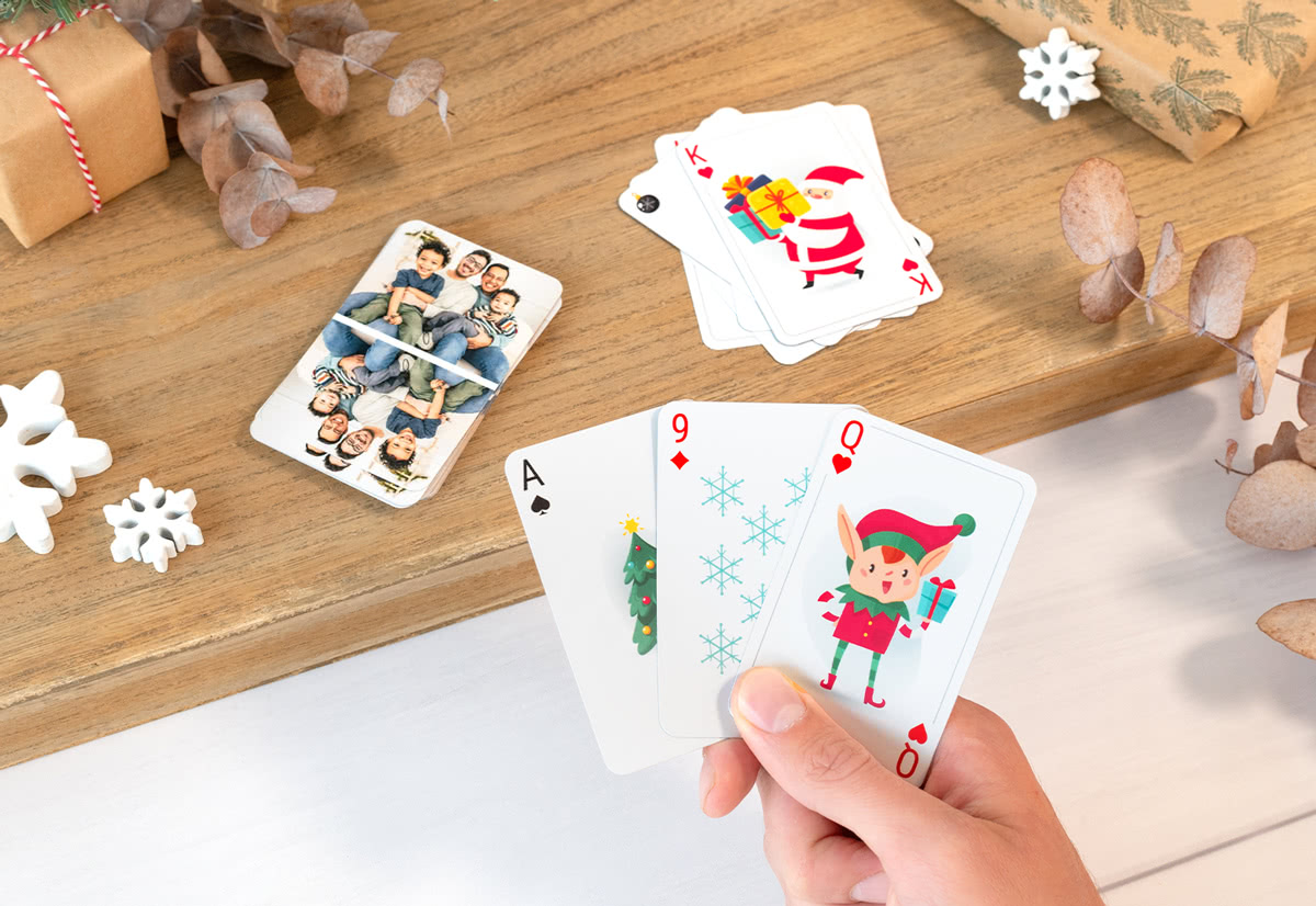 Personalised playing cards for Christmas